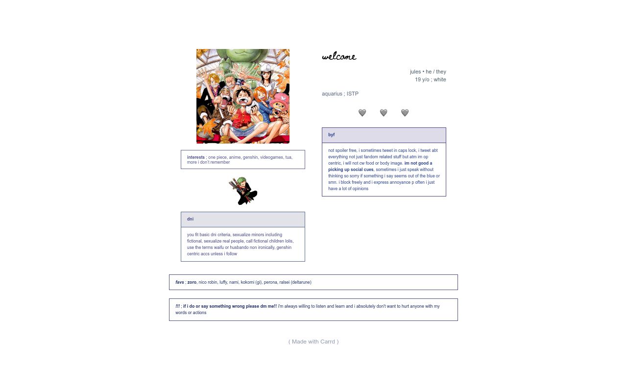 jules’ carrd